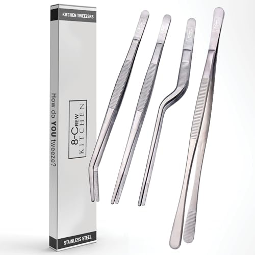 Amazon.com: 8-CREW KITCHEN Chef Tweezers - 3 Stainless Steel 8 ...