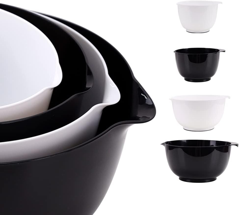 Mixing Bowls Set,Kitchen Plastic Cooking Bowl,Salad Bowl with Pouring ...
