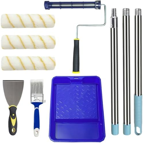 Paint Roller Kit - Set with 2" Paint Brush, Heavy-Duty 9" Paint Roller ...