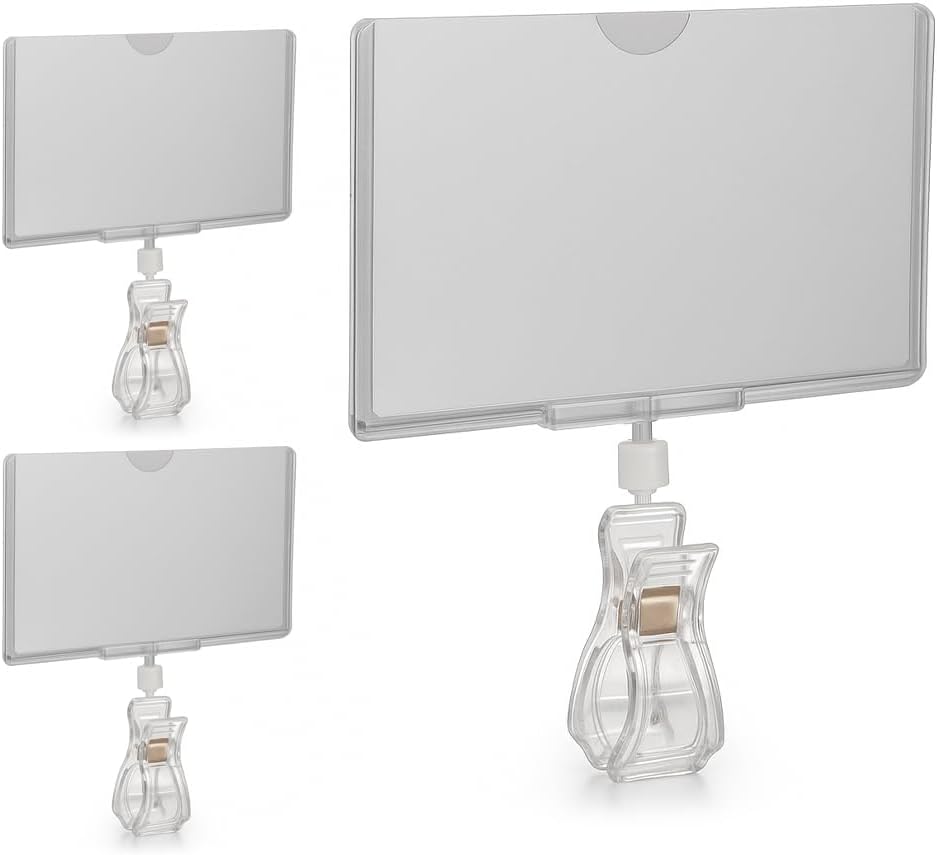 Amazon.com : Teenyyou 3 Pcs Acrylic Sign Holder with Clamp 7 x 11 Inch ...