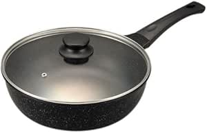 Amazon.com: Economy Marble Frying Pan 28 cm IH corresponding (with glass lid) EM – 004 29861 ...