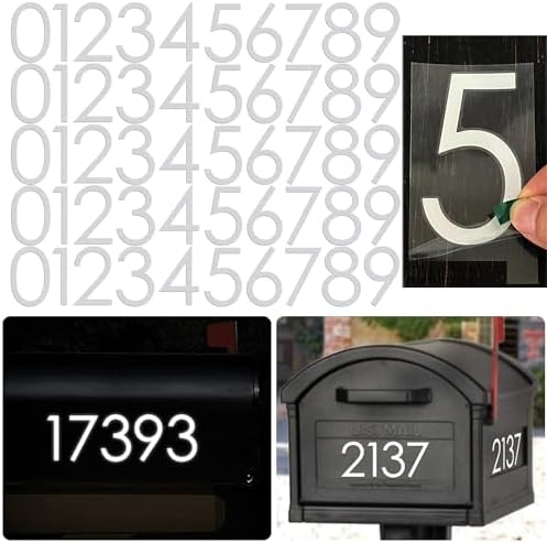 Amazon.com: Reflective Mailbox Numbers Sticker Decal Die Cut Classic ...