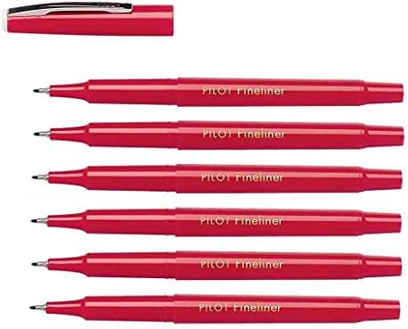 Pilot Fineliner Pens Red Ink Extra Fine Tip Ref SW-PPF (Pack of 6 ...