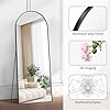 BONEWEI Arched Full Length Mirror, 165x60cm Full Body Free Standing Mirrors Black Aluminium ...