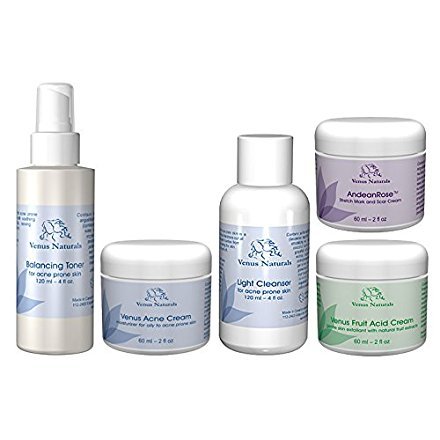 Venus Complete Acne Care System with Cleanser, Toner, Moisturizer, Scar ...
