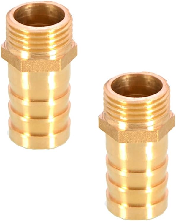 TopHomer 2Pcs BSP Hose Connector Brass Pipe Fitting 19mm Barb x G1/2 ...