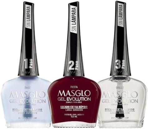 Amazon.com : MASGLO GEL EVOLUTION Nail Polish Gel Effect, No UV/Led ...