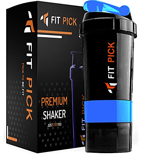 FIT PICK Gym Pro Spider Shaker Bottle 500 ml with Storage Compartment ...