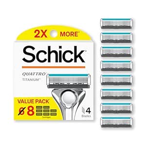 Amazon.com: Schick Quattro Titanium Razor Refills, 8ct | Schick Razor ...
