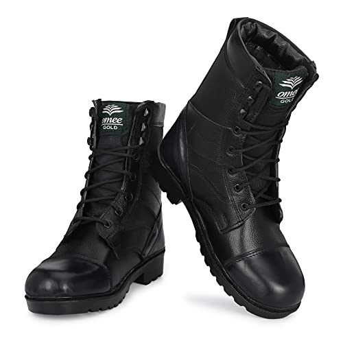 OMEE GOLD Men's Genuine Leather Para Commando NCC/Military/Army Combat ...