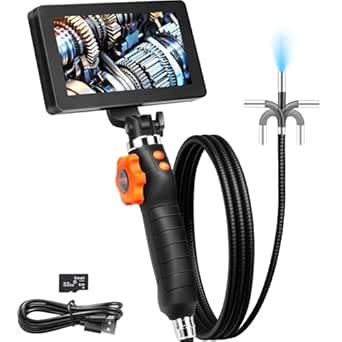 VEVOR Two-Way Articulating Borescope with Light, Inspection Camera with ...