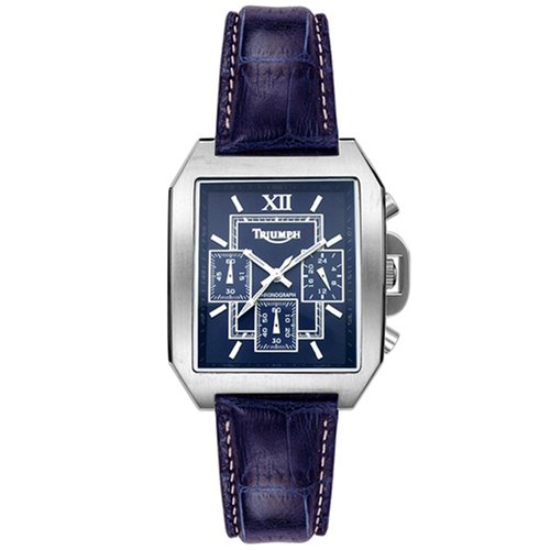 Triumph Motorcycles Men's 3010-03 Chronograph Blue Leather Watch ...