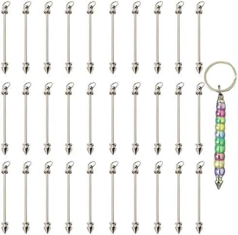 Amazon.com: 20 Pcs Beadable Keychain Bar Bulk, 3mm Big Hole, Blank ...