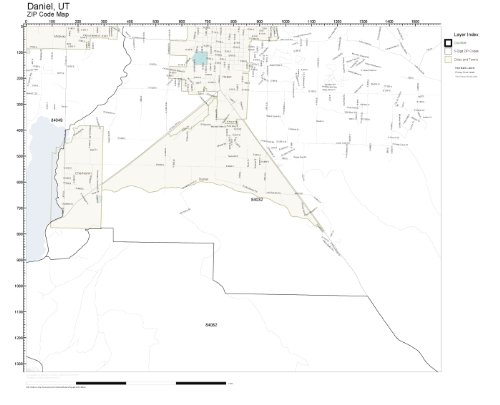 ZIP Code Wall Map of Daniel, UT ZIP Code Map Not Laminated: Amazon.com ...