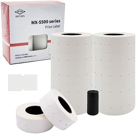 Amazon.com : Motex 1 Line White Labels - 10,000 White Blank Price and ...