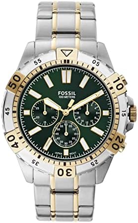 Fossil Men's Garrett Quartz Stainless Steel Chronograph Watch, Color ...