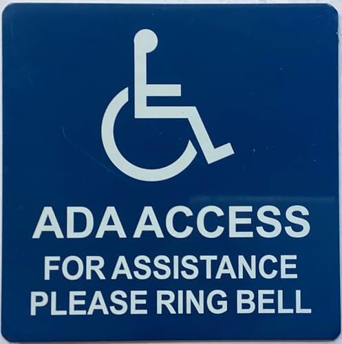 Amazon.com : ADA access ring bell for assistance sign (White/blue ...