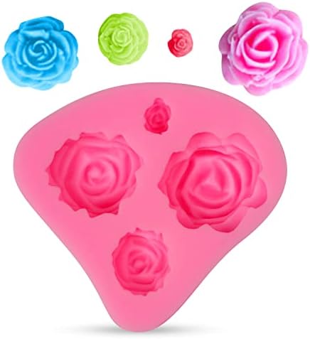 3 in 1 Silicone Icing Mould Moulding Cake Cupcake Toppers Flower Rose ...