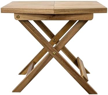 Amazon.com: Melino Wooden Folding Table, Acacia Wooden Small Table for ...