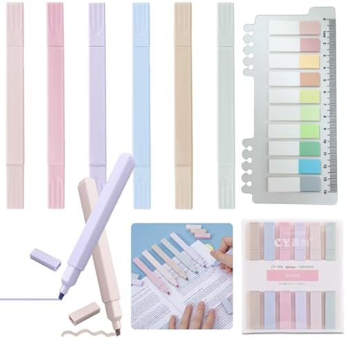 Mmgoqqt 6 Pack Pastel Highlighters, Mild Assorted Colours Highlighters ...