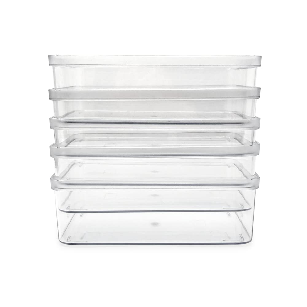 Snapklik.com : Isaac Jacobs 5-Pack Small Clear Storage Bins