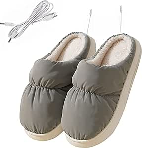 Amazon.com: RONGXINUS USB Heated Slippers Heated Plush Feet Warmer ...