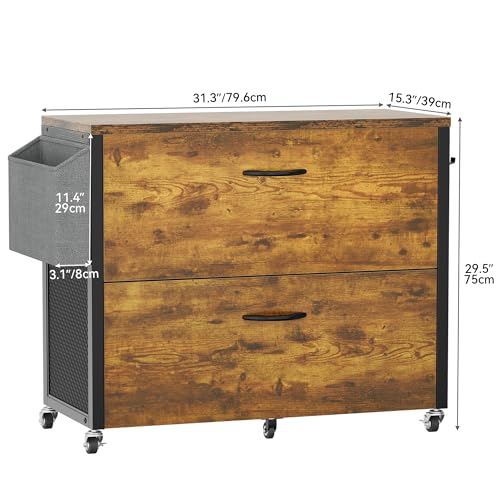 Snapklik.com : YITAHOME Wood Lateral File Cabinet, 2 Drawer Wide Filing ...