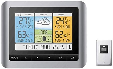 433MHz Wireless Weather Station with Indoor/Outdoor Wireless Sensor ...