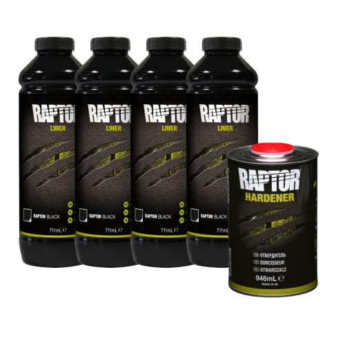RAPTOR Coating kit, 4 flessen set 3,79 liter (incl. verharder), zwart ...