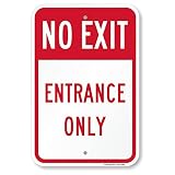 ・ブランド:SmartSign・製造元:MyParkingSign・製造元/メーカー部品番号:K-6610-AL-12x18・丈夫なアルミニウム:'No Exit Entranceのみ'サインは厚さ63ミルの無反射アルミ...