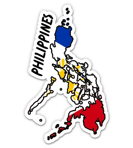 Amazon.com - Squiddy Philippines Map with Flag - Vinyl Sticker Decal ...