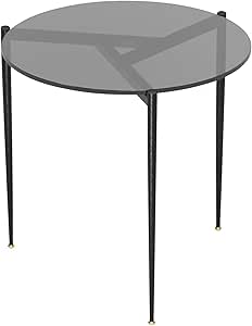 Artloge Round Side Table Tempered Glass: Modern Accent Tables Circle ...