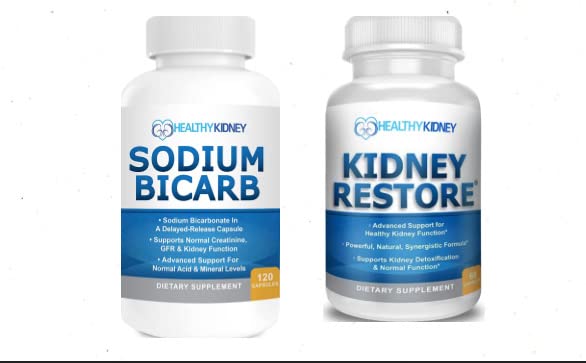 Amazon.com: Kidney Restore & Sodium Bicarb 2-Pack Bundle for Kidney ...