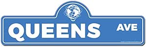 Amazon.com: Queens Street Sign | Indoor/Outdoor | Funny Home Decor for ...