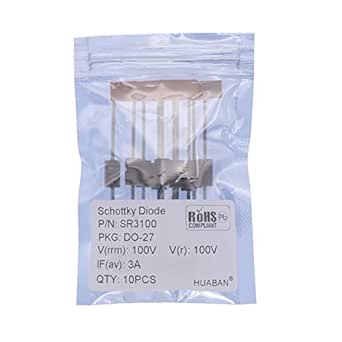 10PCS SR3100 (SB3100) Schottky Barrier Rectifier Diodes 3A 100V DO ...
