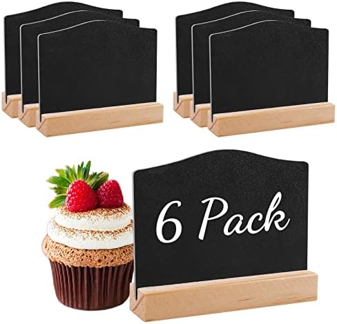 Mooshy Mini Chalkboard Signs 6 Pack Small Black Chalk Board Double ...