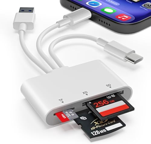 Amazon.com: XD Card Reader, SD Card Reader for iPhone, 3 in 1 SD/TF/XD ...