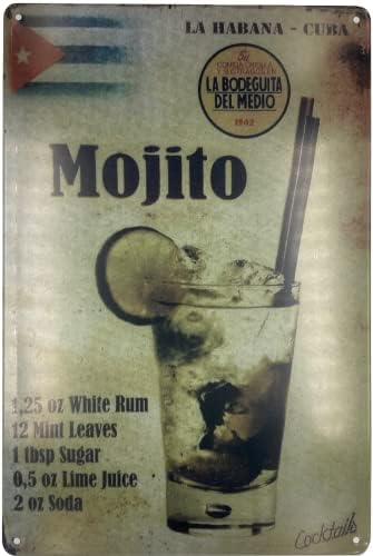 Amazon.com: ERLOOD La Habana Cuba Mojito Drink Tin Sign Wall Retro ...