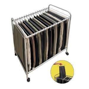 Amazon.com: Wheeled steel rolling pants and necktie closet trolley ...