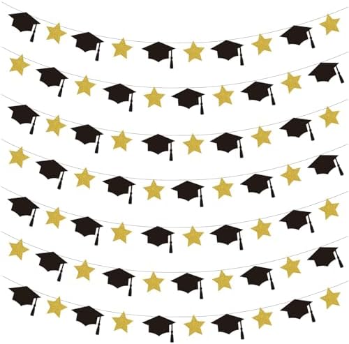 Amazon.com: 20Ft Glitter Graduation Cap Garland Class of 2024 ...