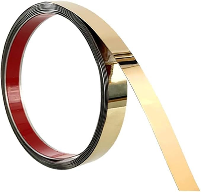 Brijex 16.4ft (5mtr) Golden Metal Trim Wall Strip, 201 Stainless Steel ...