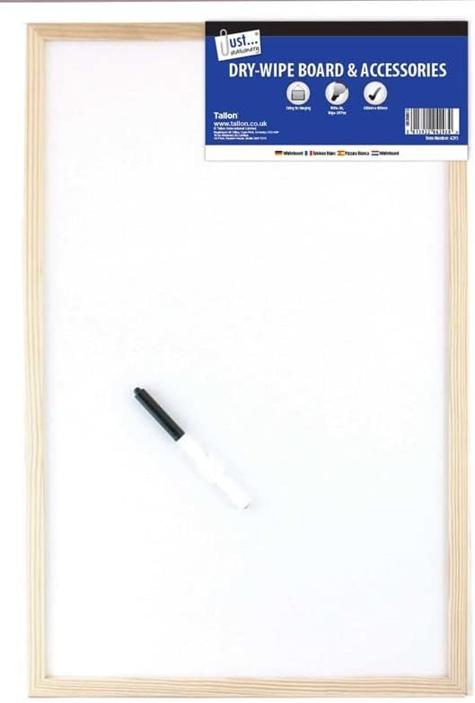 400mm X 600mm Dry Wipe Board Whiteboard with Wooden Frame Vertically ...