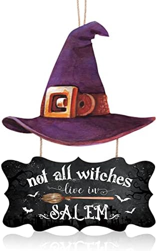 Amazon.com: BBTO Halloween Door Sign Halloween Witch Door Decorations ...