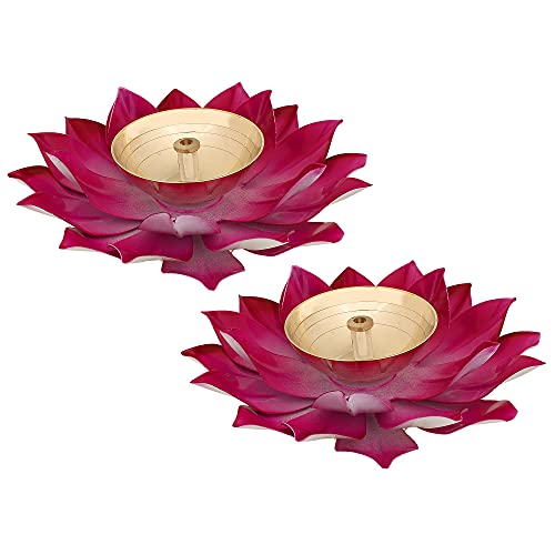 Buy Obbi Brass N Copper Designer Akhand Deepak Diya - Set of 2 (6 ...