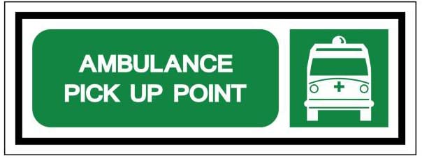 Ambulance-Pick up Point Sign, PVC Waterproof Sticker Fixed on Foam ...