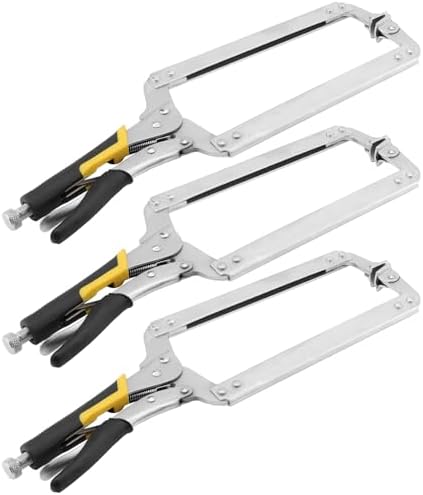HEIHAK 3 Packs 18 Inch Large C Clamp Locking Pliers with Swivel Pads ...