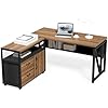 Amazon.com: LITTLE TREE 55" Executive Computer Desk and Lateral File ...