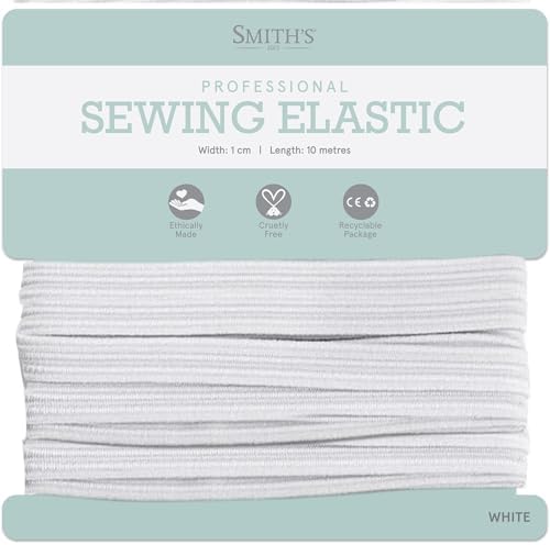 White Elastic Band by Smith’s® | 10mm (3/8 Inch) Width | 10 Metres (11 ...