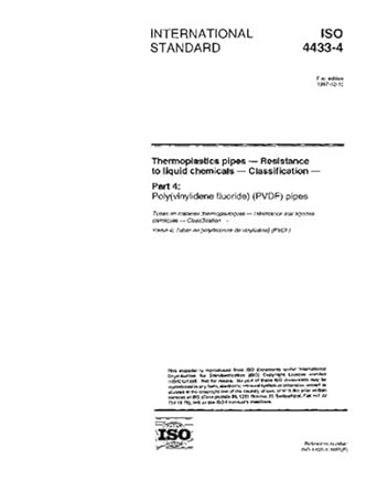 ISO 4433-4:1997, Thermoplastics pipes - Resistance to liquid chemicals ...
