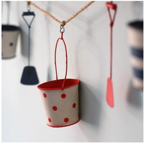 String / Garland / Bunting of Metal Red and Blue Miniature Buckets and ...
